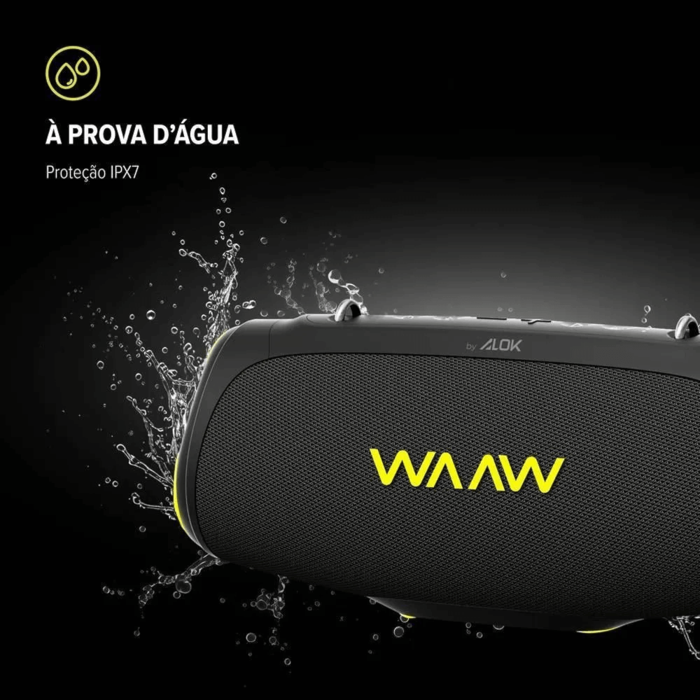 Caixa de som Boom 110 WAAW By ALok Bluetooth - Preto/Verde - Martinello