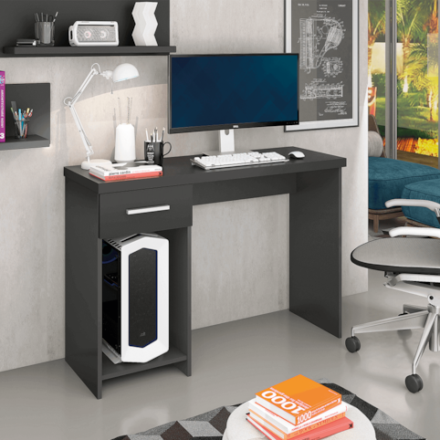 Escrivaninha Germai Prisma com Gaveta - Preta - Martinello