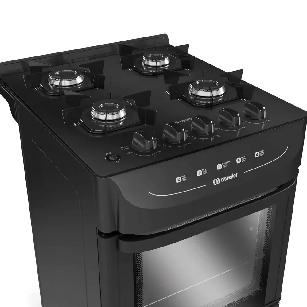 Fogão Mueller 4 Bocas Com Acendimento Automático MFV4BB - Preto ...