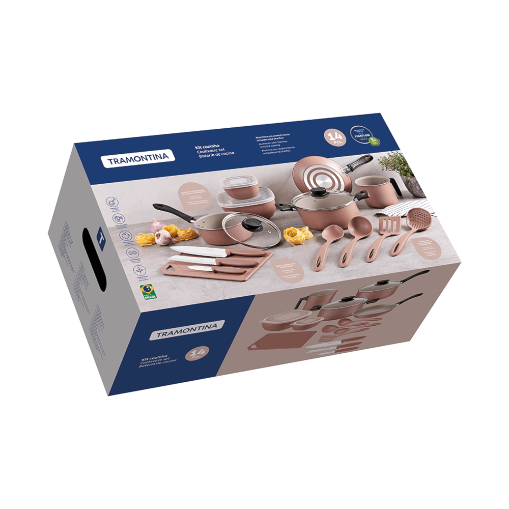 Kit Cozinha Tramontina 14 Peças Turim - Mocaccino 28299/310 - Martinello
