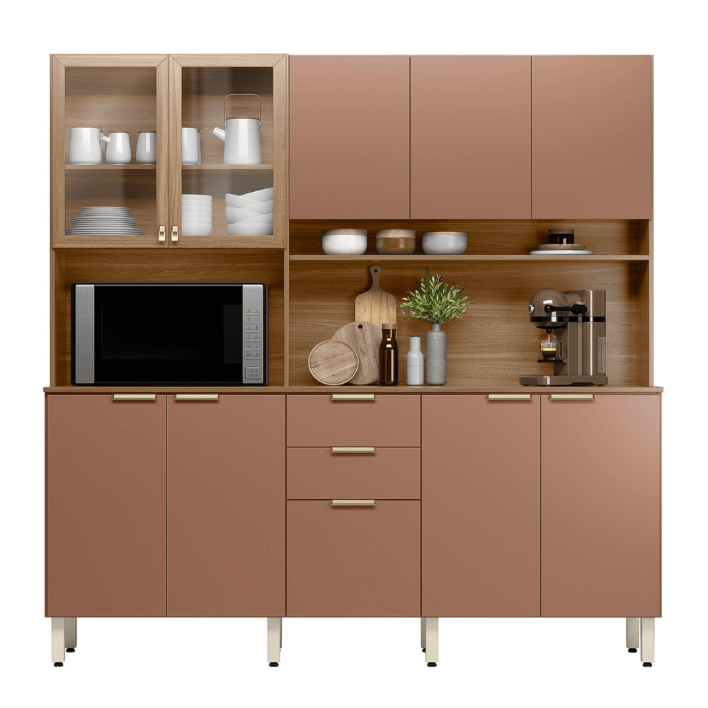 Kit Demóbile Amora 10 Portas e 2 Gavetas 98221 - Amêndola/Marsala ...