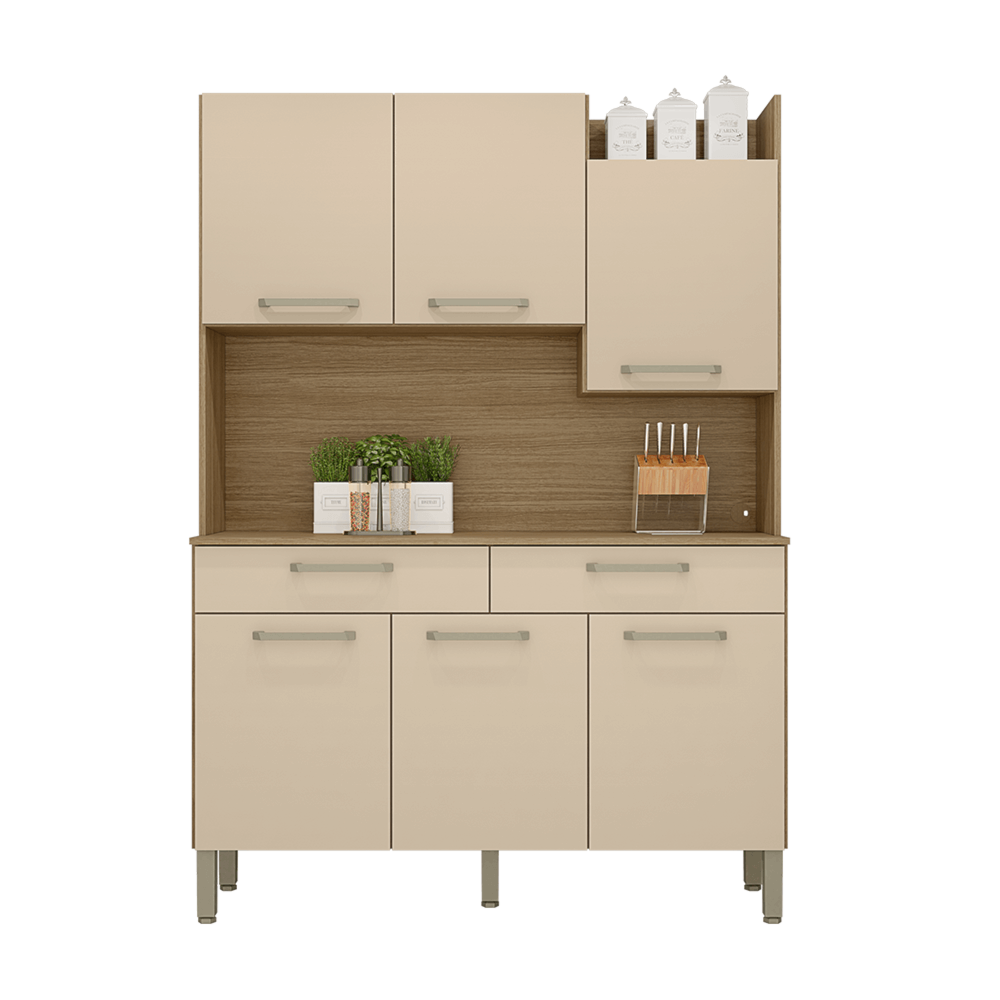 Kit Paraná 6 Portas Modena - Freijo/Vanilla 9011 - Martinello