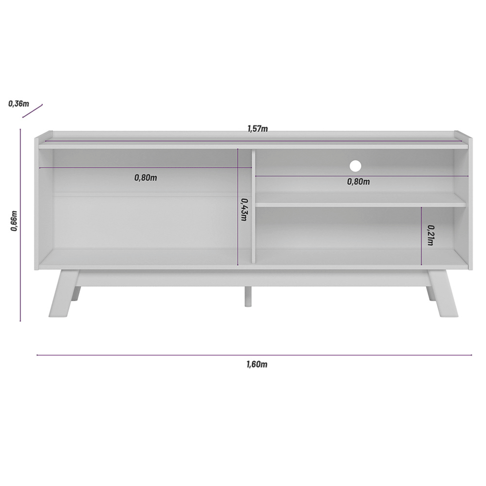 Rack Linea Brasil Aurum 1.6M - Nature/Off White - Martinello