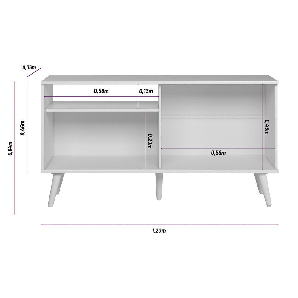 Rack Linea Brasil Rubi 1.2M - Nature/Off White - Martinello
