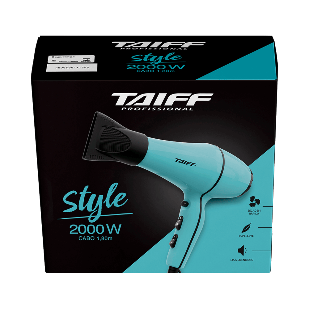 Secador Cabelo Taiff Style 2000W - Azul Tiffany 220V - Martinello